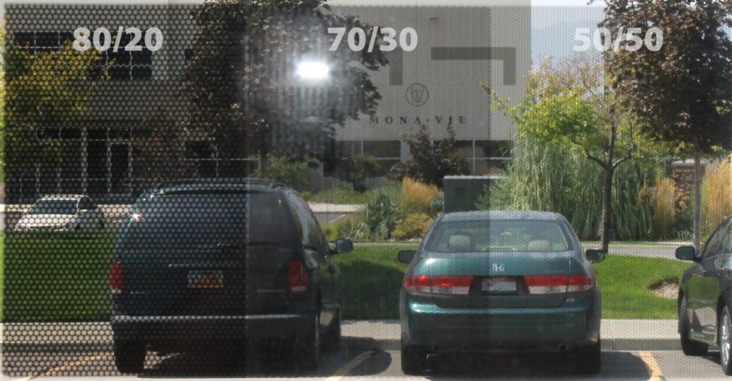 Perforated Window Film Samples - Inside - America First Sign Company