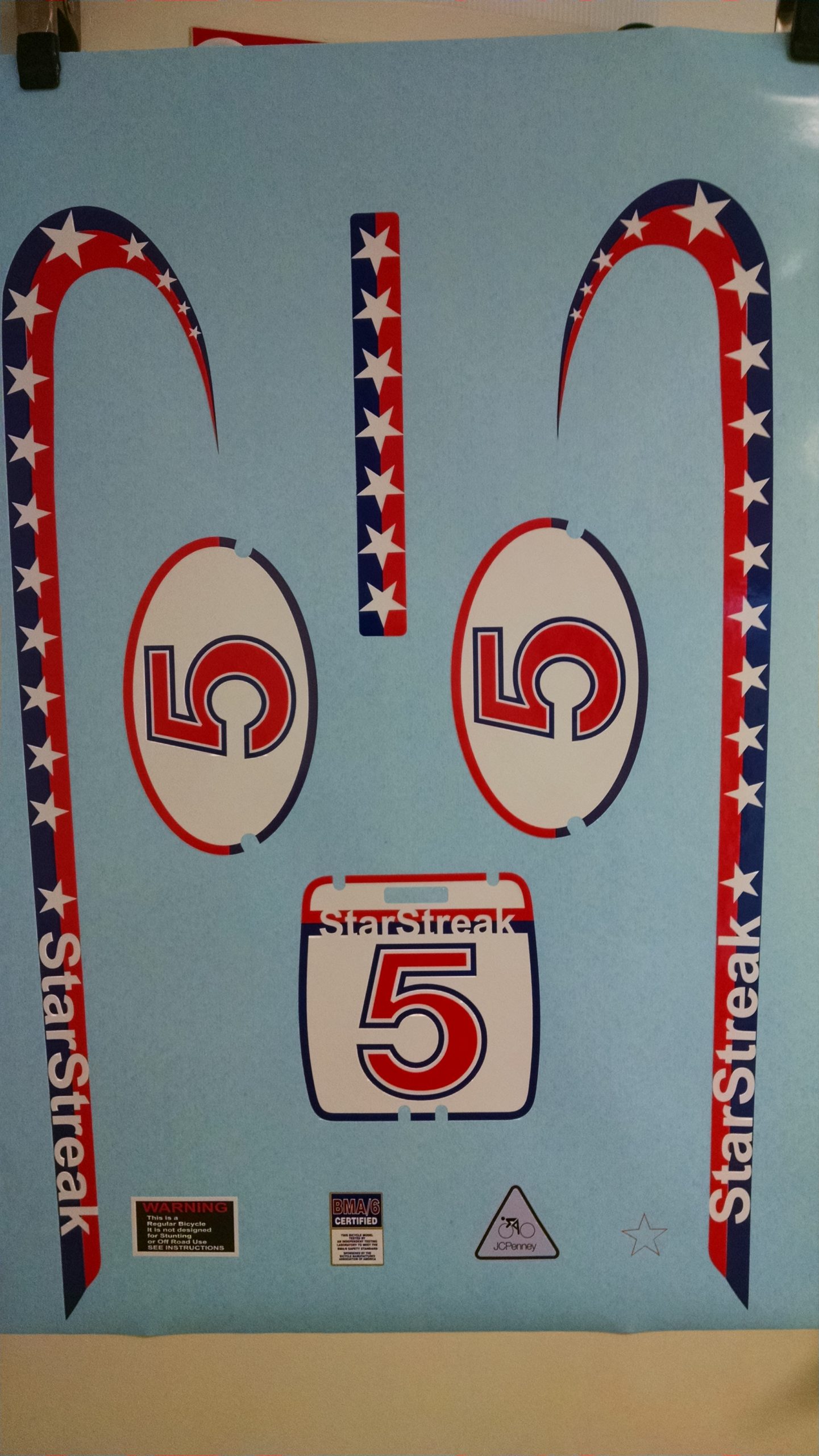 JC Penney (Huffy) StarStreak Star Streak Bicycle Decals - America First ...